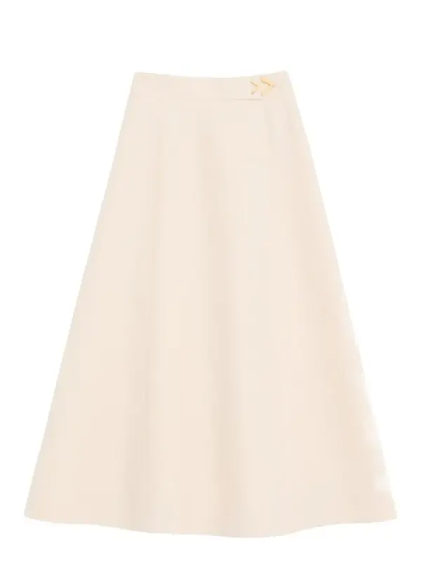 Valentino Garavani Crepe Couture Midi Skirt With V-gold Detail - No