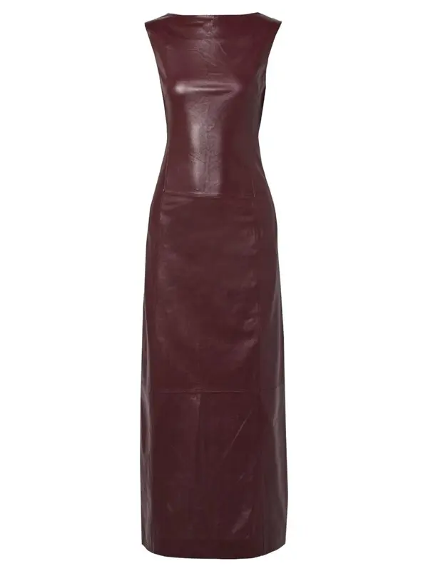 Proenza Schouler Backless Leather Midi Dress - Bovine Hemoglobin