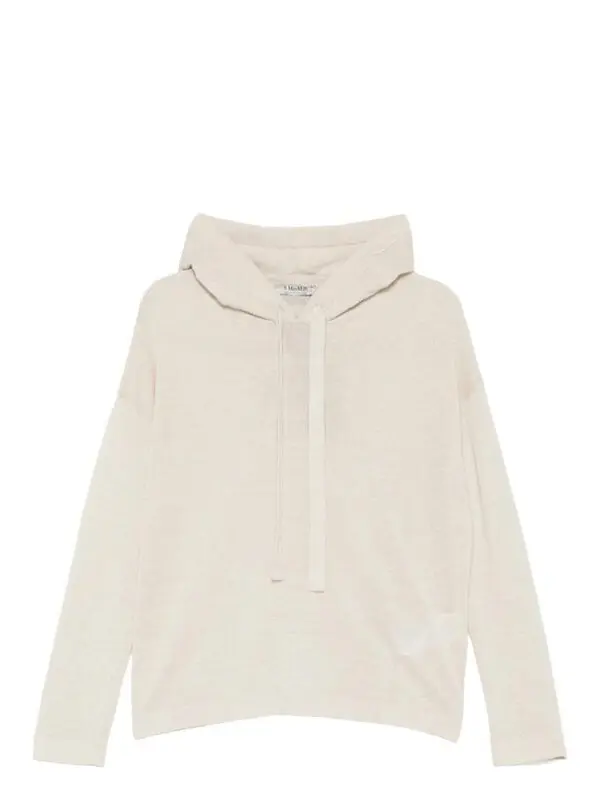 Max Mara Long-sleeved Hooded Knitwear - White