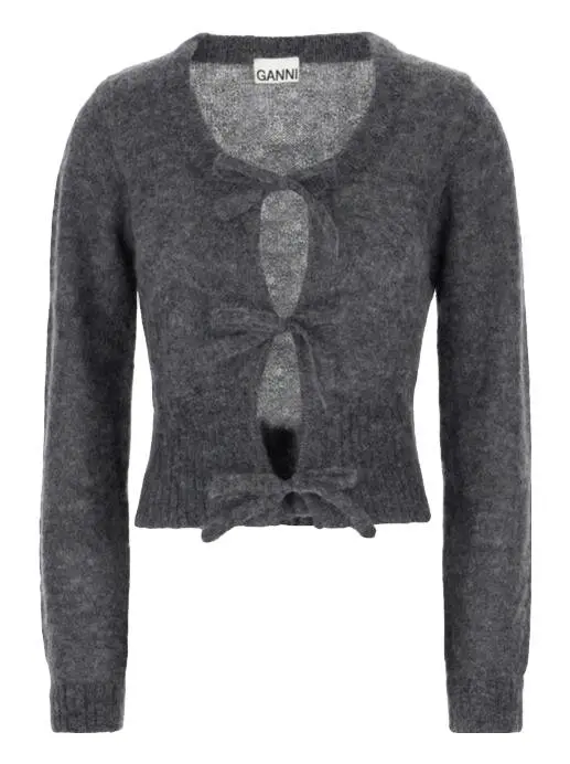 GANNI Tie-fastening Knit Cardigan - No