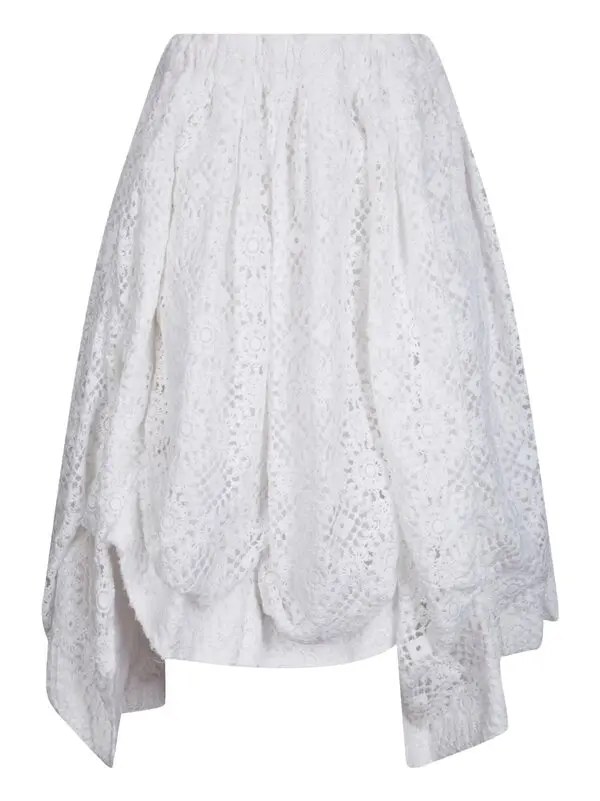 Comme Des Garçons Lace Elasticated Waist Trousers - White