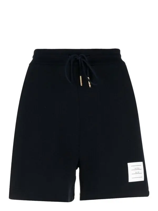 Thom Browne Drawstring Waist Shorts - Navy Blue