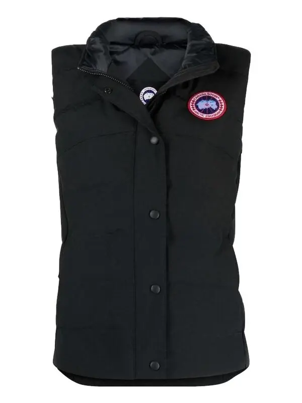 Canada Goose Logo Patch High-neck Puffer Gilet - Black