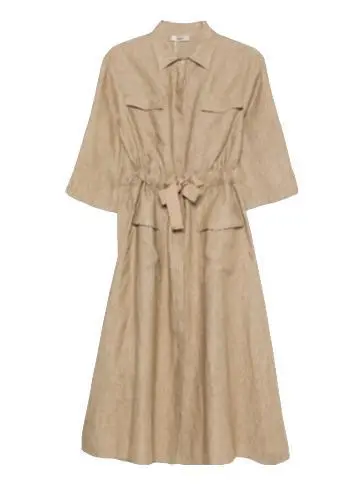 Herno Drawstring Waistband Dress - Nude