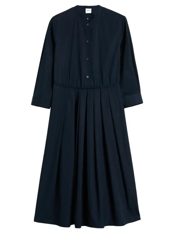Aspesi Pleated Collared Midi Dress - Black