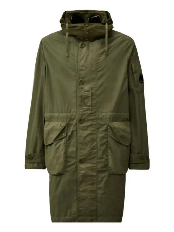 C.P. COMPANY Goggle-detail Hooded Parka - Moon Osmanthus Ring-green
