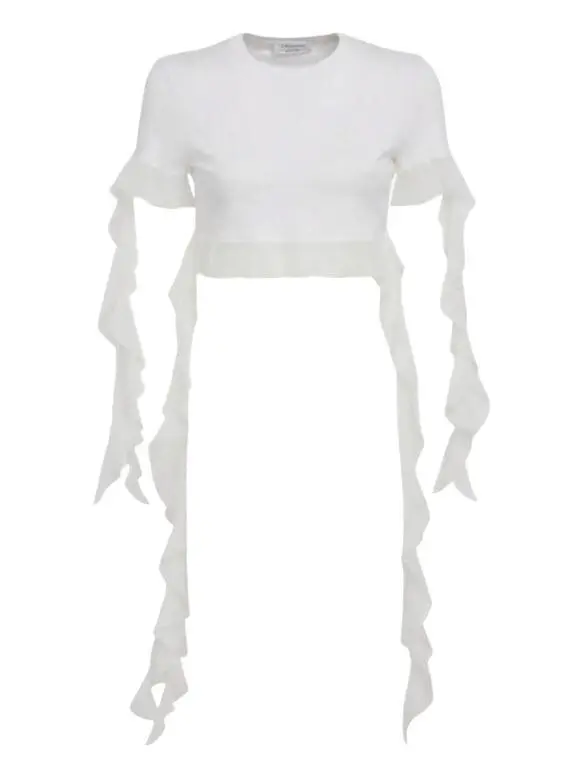 Blumarine Ruffled T-shirt - White