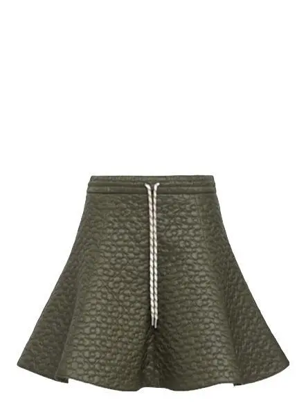 Moncler Floral Quilted Nylon Padded Mini Skirt - Green
