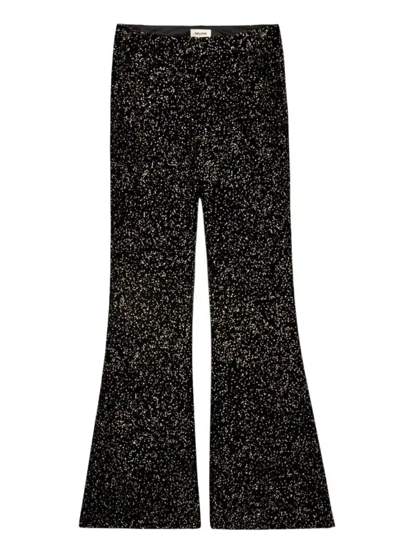Zadig&Voltaire Prevy Flared Trousers With Belt Loops And Zipper Closure - Black