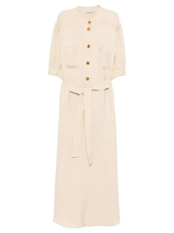 BLAZÉ MILANO Donzi Berber Belted Midi Dress - Nude