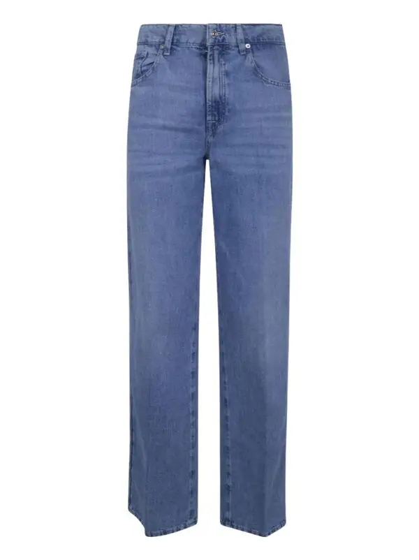 7 For All Mankind Stovepipe Straight Jeans - Blue