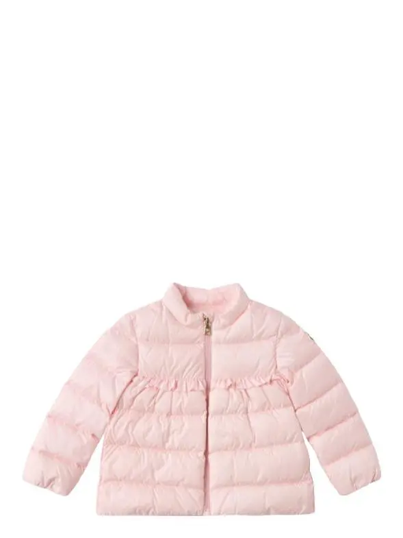 Moncler Nazife Nylon Down Jacket With Ruched Trim - Pink