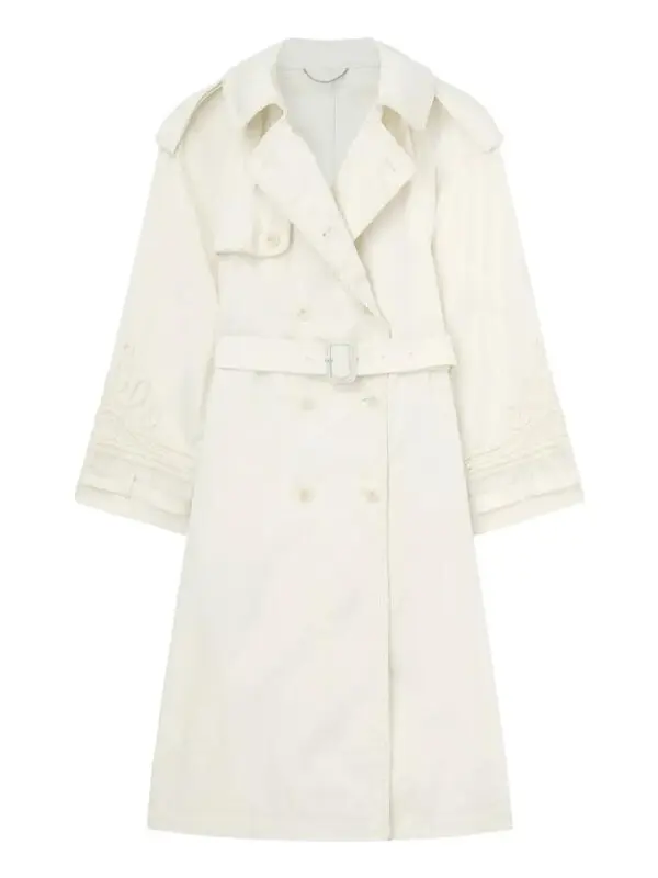 Ermanno Scervino Embroidered Trench Coat - White