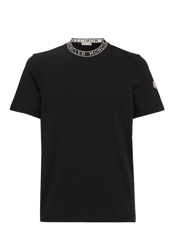 Moncler Logo-trimmed Cotton T-shirt - Black