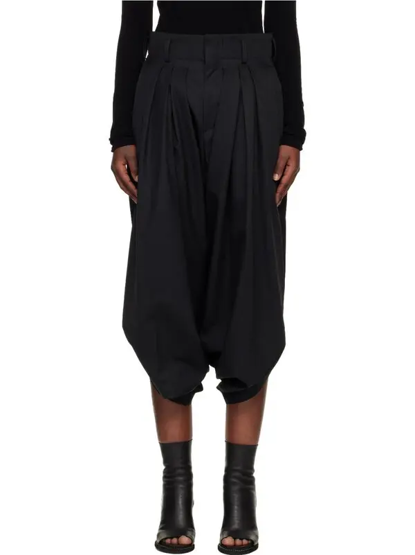 Comme Des Garçons Pleated Trousers With Belt Loops - Black