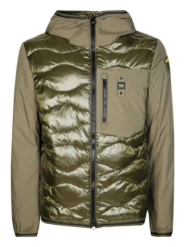 BLAUER. Zip-up Hooded Jacket With Chest Pocket - Gray