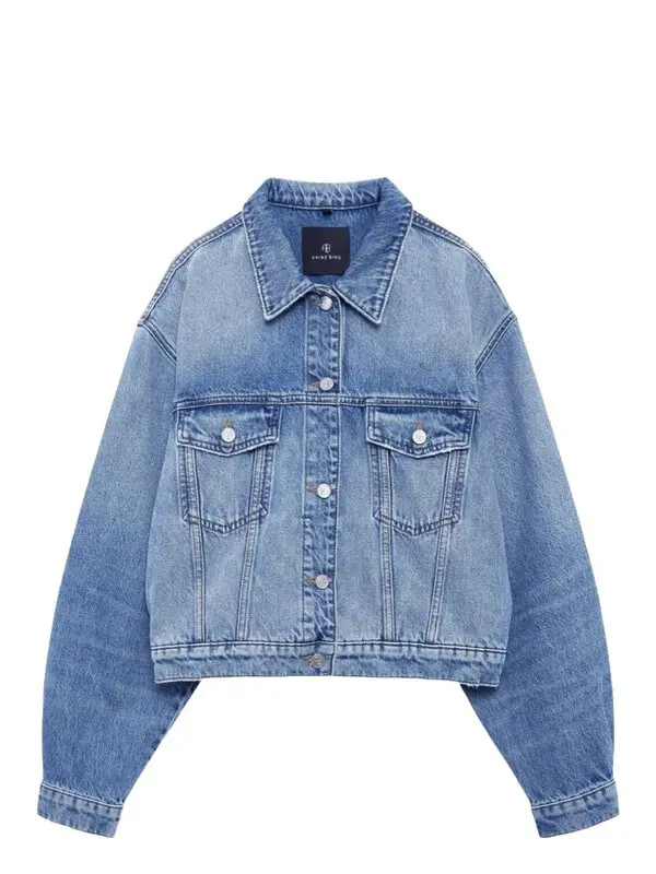 ANINE BING Quincy Buttoned Denim Jacket - Blue