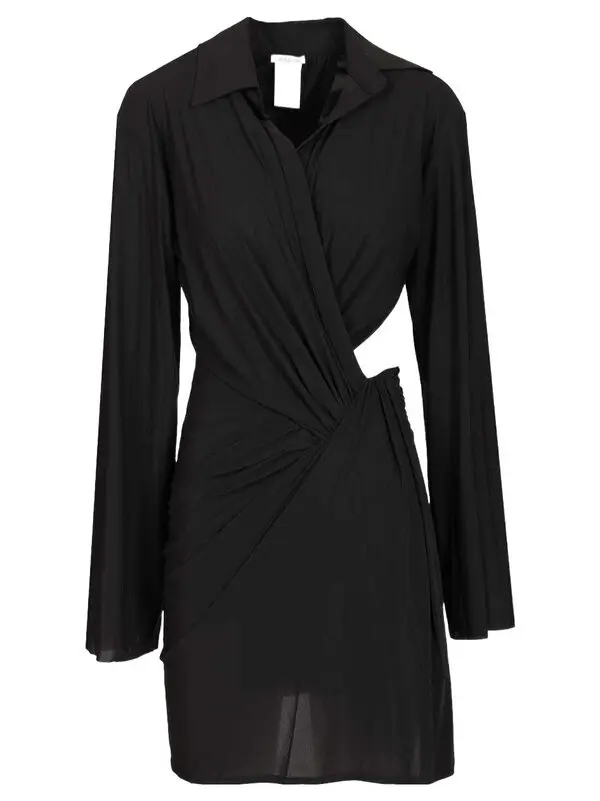 AMAZUIN Ines Cut-out Draped Dress - Black