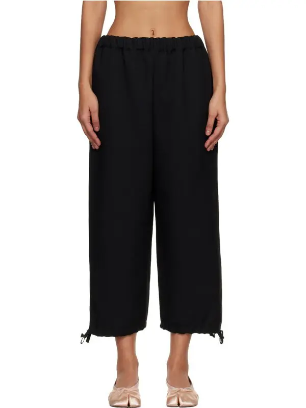Comme Des Garçons Elasticated Waist Drawstring Cuff Casual Pants - Black