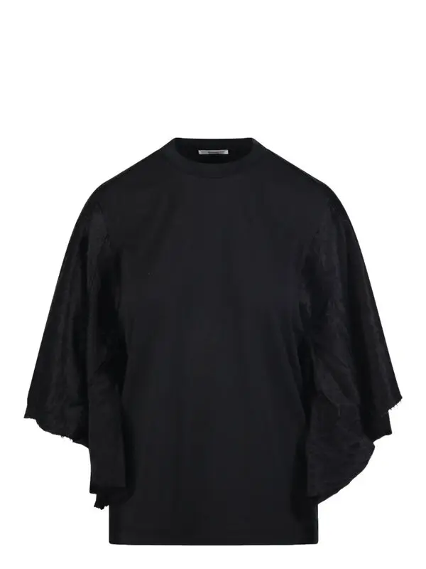HAIKURE Flynn Ruffled-sleeve T-shirt - Black