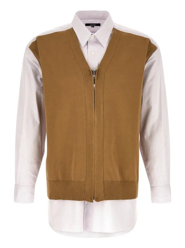 Comme Des Garçons Cardigan Insert Shirt - Brown