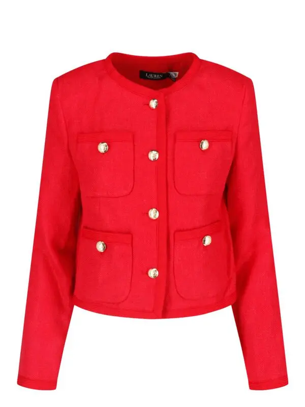 Ralph Lauren Lauren Pocket Trim Jacket - Red