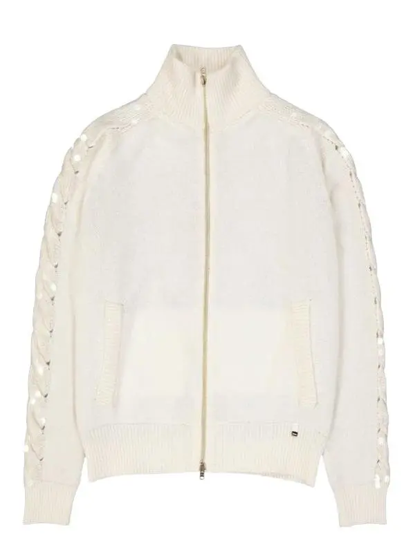 Herno Long-sleeved Knitted Cardigan - White