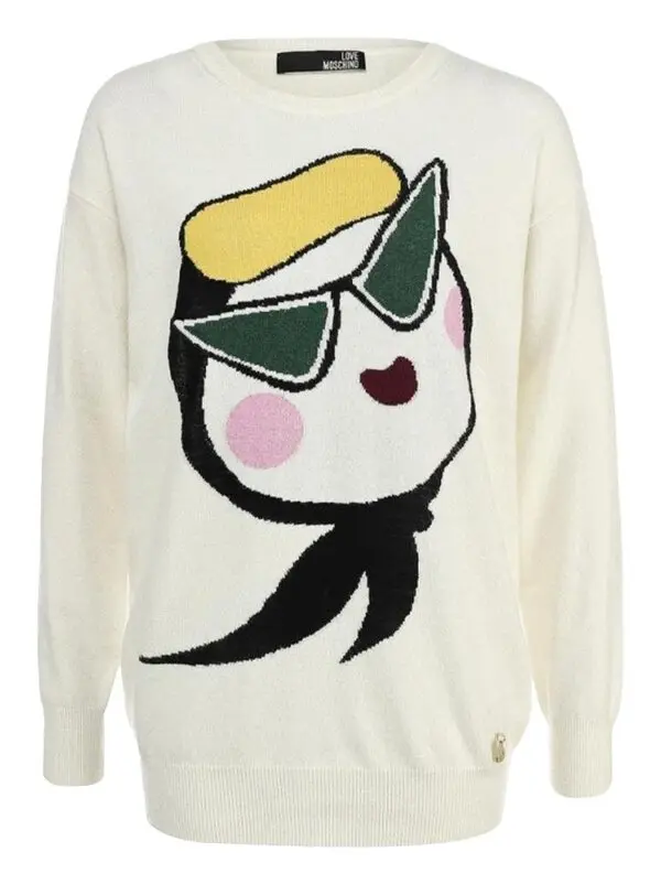 Moschino Long-sleeved Sweater With Graphic Detail - Multicolor