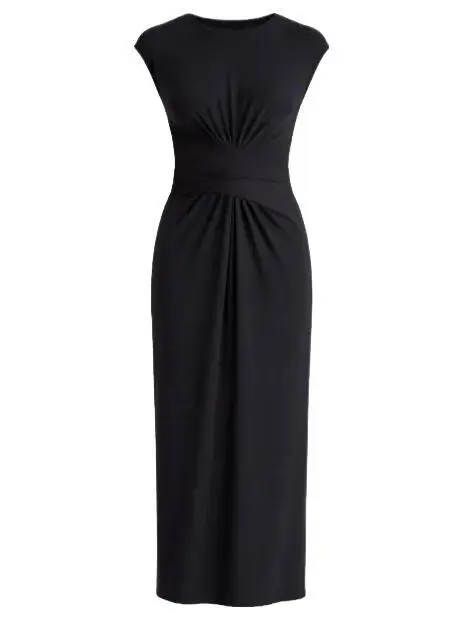 Vince Twisted Knot Midi Dress - Coast Blue