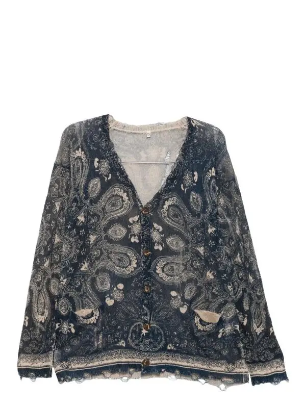 R13 Paisley Print Button-up Knitwear - Blue