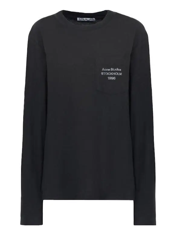Acne Studios Long Sleeve Organic Cotton T-shirt - Black
