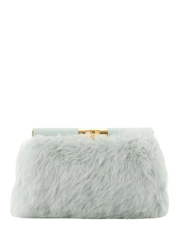Dolce & Gabbana Marlene Shearling Shoulder Bag - Gray