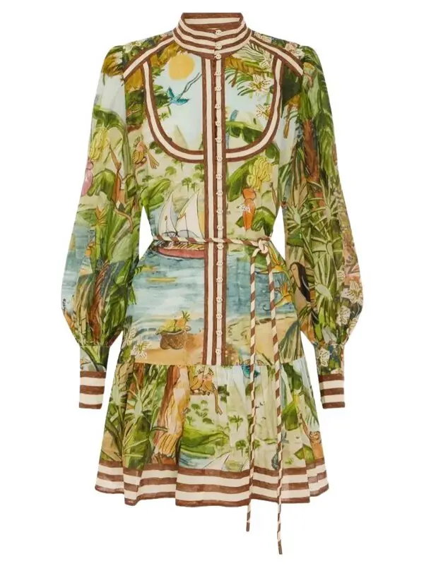 ALEMAIS Toucan Tango Mini Dress - Green