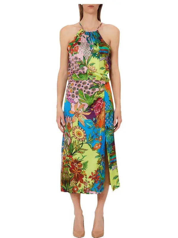 Liu Jo Halterneck Floral Print Dress - Multicolor