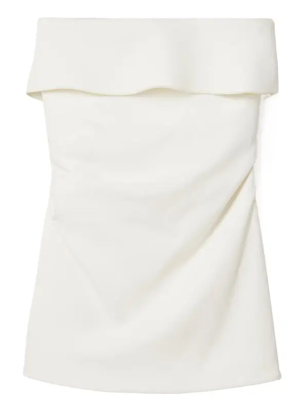 Proenza Schouler Felicity Layered Crepe Strapless Top - Off White