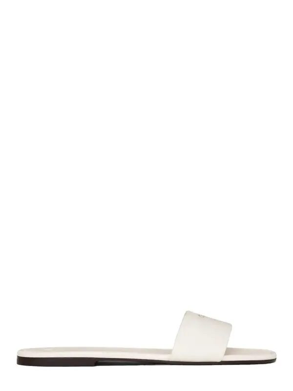Celine Coast Mule In Lambskin - Chalk White