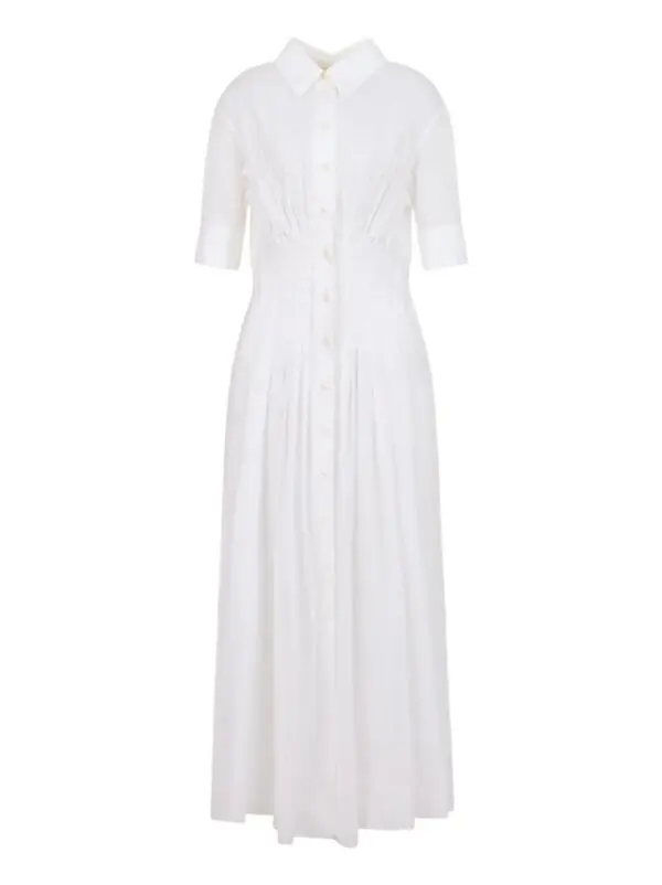Marni Gathered Poplin Shirt Dress - White