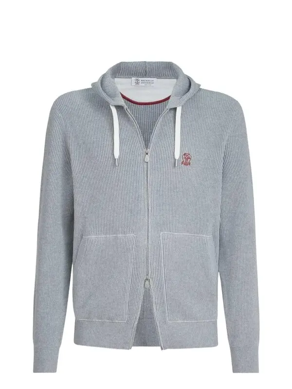 Brunello Cucinelli Cotton Zip-up Hoodie - Gray