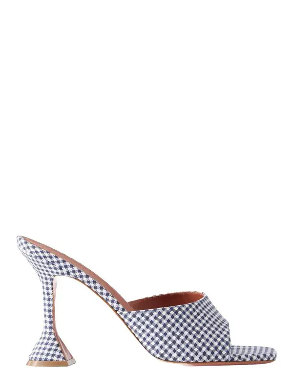 Amina Muaddi Lupita 95 Gingham Woven Mules - Multicolor