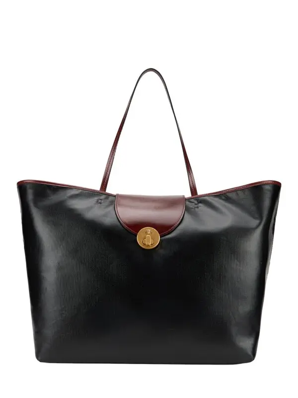 Versace Vivian Large Coated Canvas Tote - Black