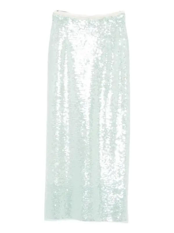 FORTE_FORTE Sequin Embellished Midi Skirt - White