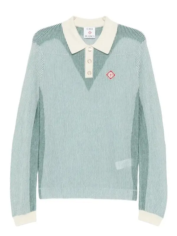 Casablanca Long-sleeved Polo Shirt - Green