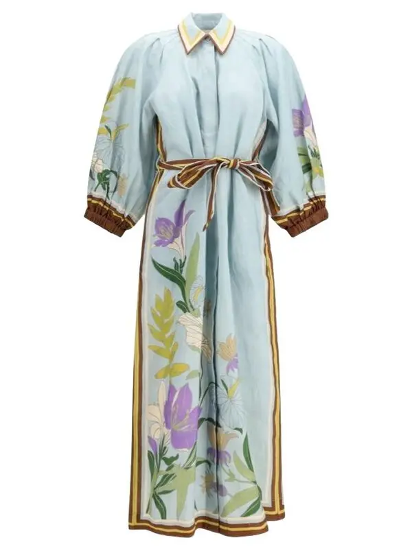 ALEMAIS Alfie Floral Midi Shirtdress - Multicolor