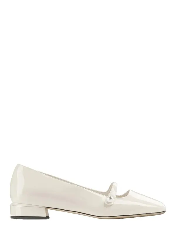 JIMMY CHOO Elisa Ballerina Pumps With Pearl Detail - Latte