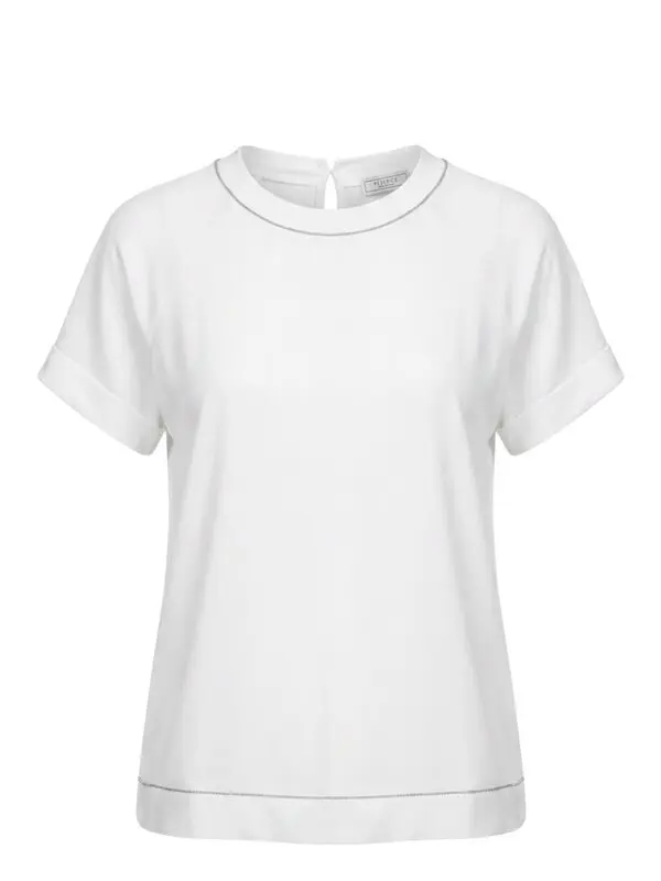 Peserico Trim Detail T-shirt - Bianco Luce