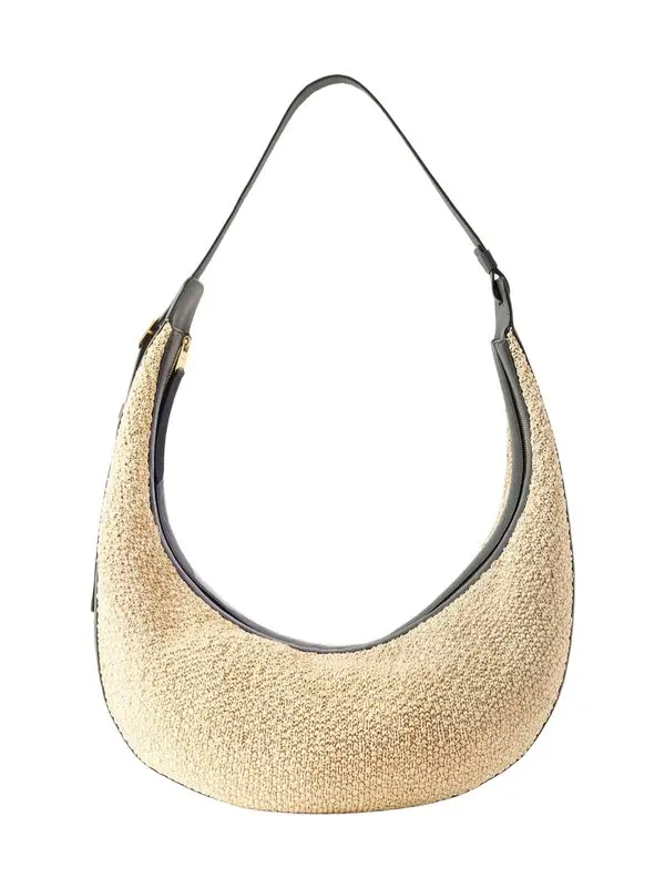 Khaite Augustina Raffia Shoulder Bag - Nude
