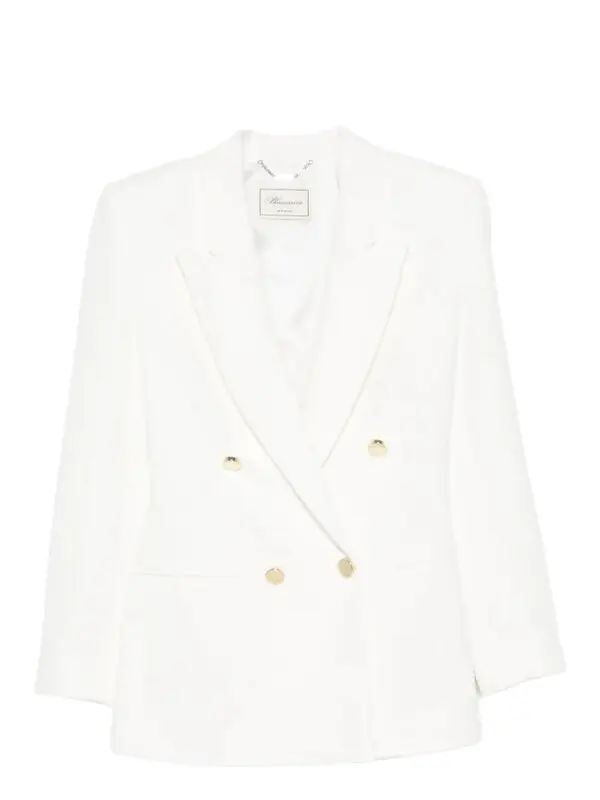 Blumarine Double-breasted Blazer With Peak Lapel - White