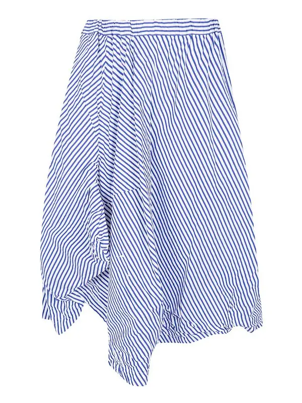 Comme Des Garçons Striped Midi Skirt - White