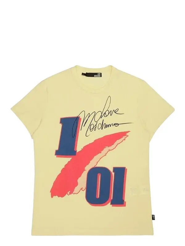 Moschino Printed T-shirt With Round Neck - Yellow
