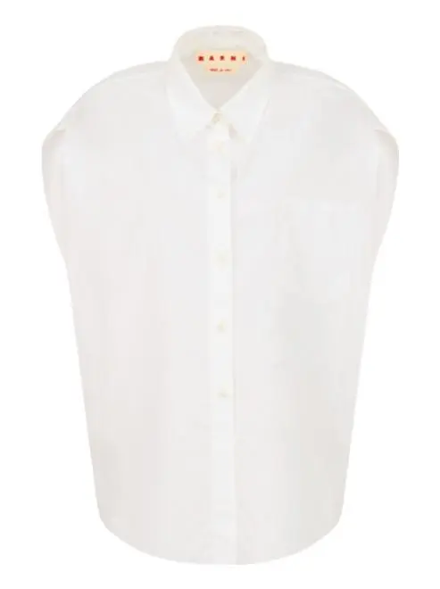 Marni Cape Sleeved Poplin Shirt - White